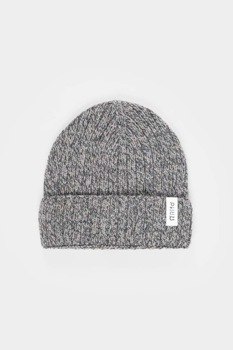 Men Women Recycled Cashmere Beanie Light Grey - Rifò