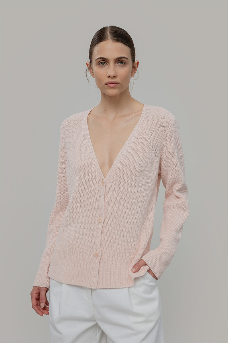 Cardigan Donna Cotone Rigenerato Rosa Aspasia - Rifò