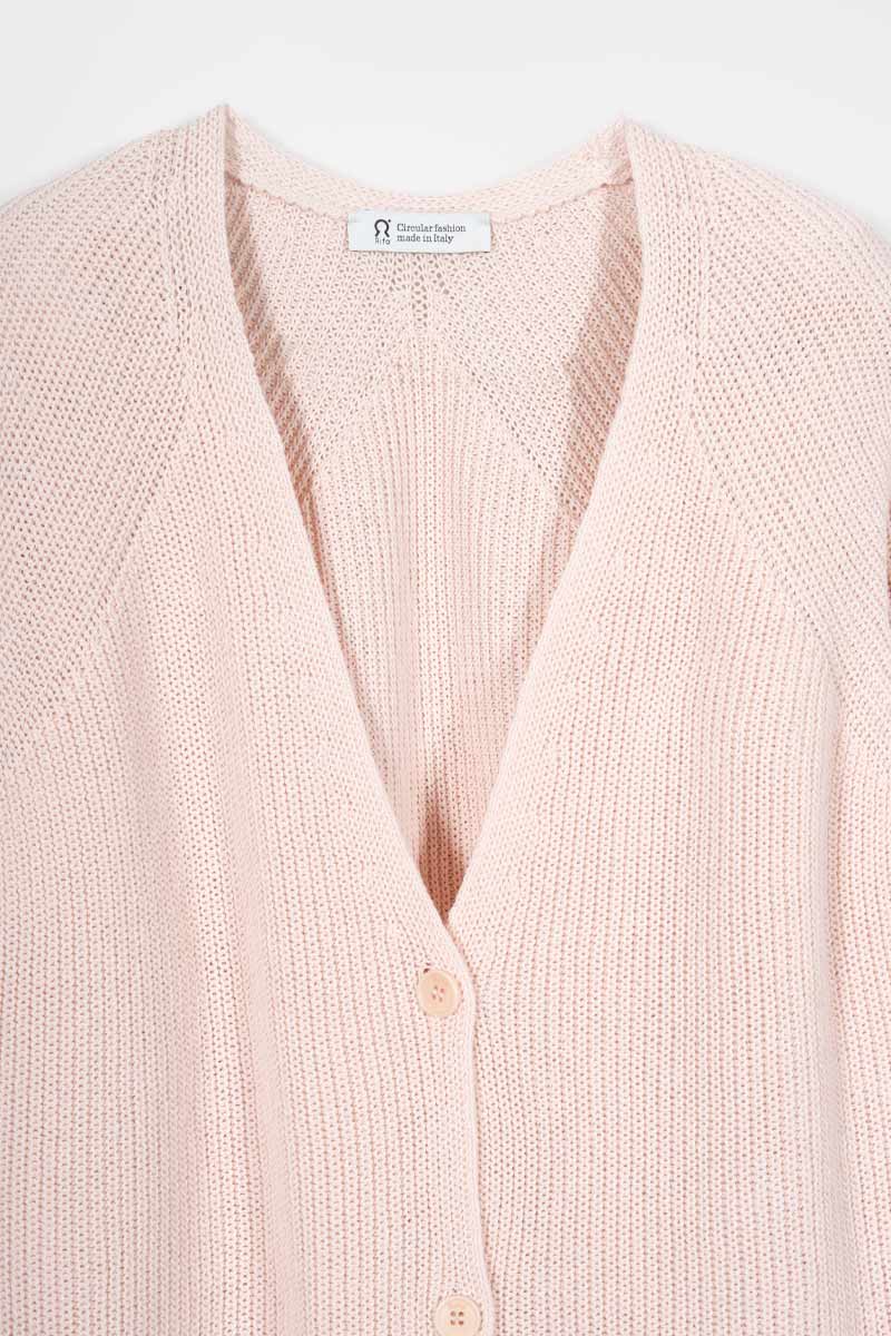 Cardigan Donna Cotone Rigenerato Rosa Aspasia - Rifò