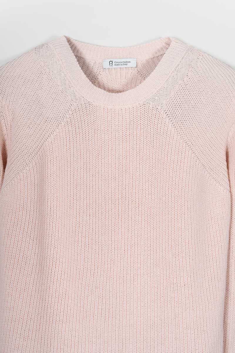 Maglia Girocollo Donna Cotone Rigenerato Rosa Fanny - Rifò