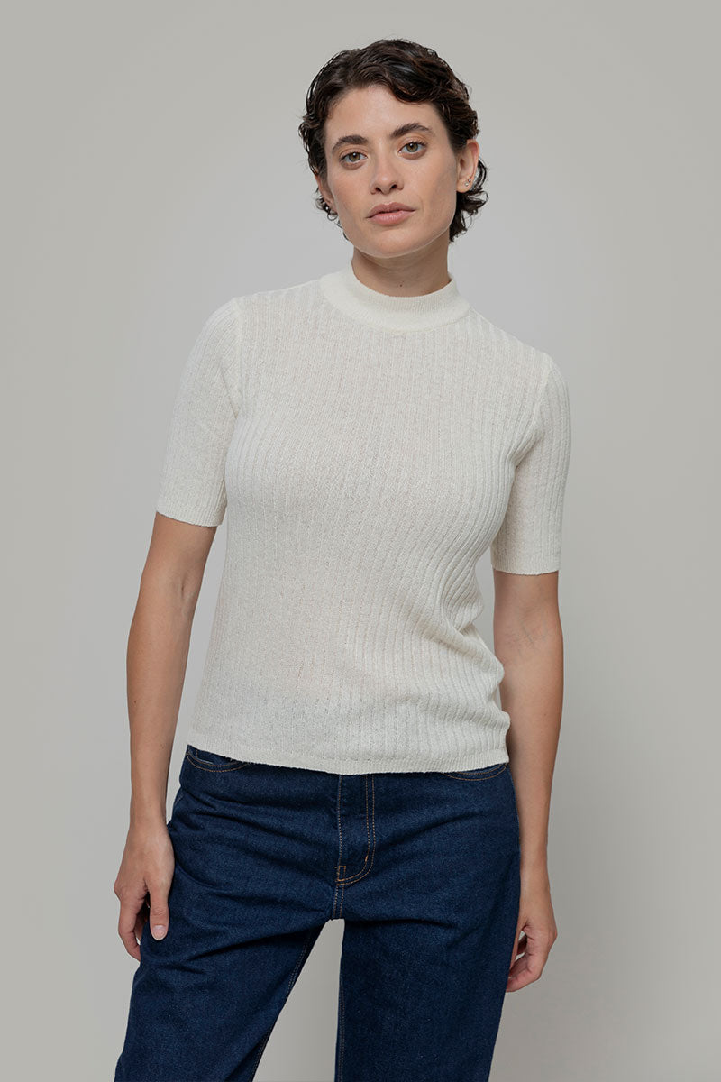 Maglia Donna Seta Rigenerata Renza Bianco - Rifò