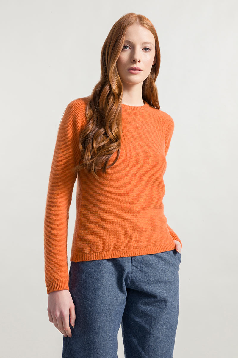 Maglia Donna Cashmere Rigenerato Giulietta Arancio - Rifò