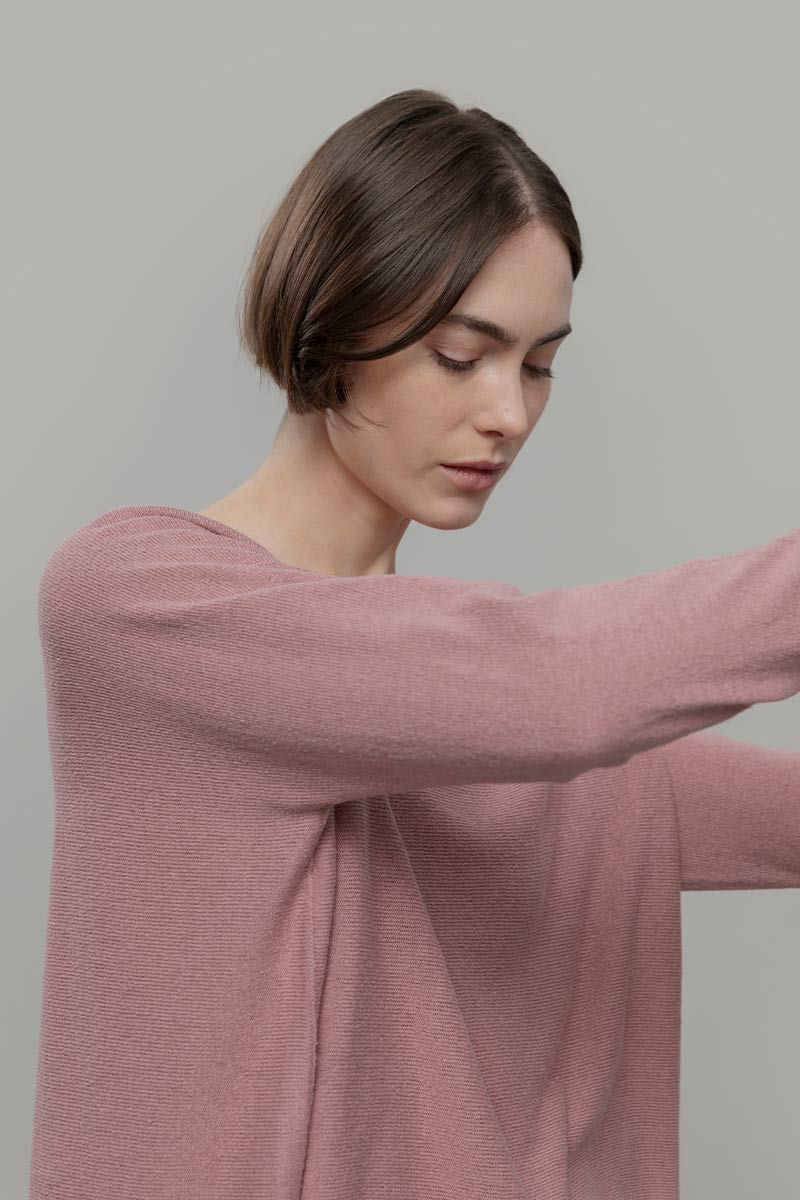 Maglia Seta Donna Scollo a Barca Daya Rosa - Rifò